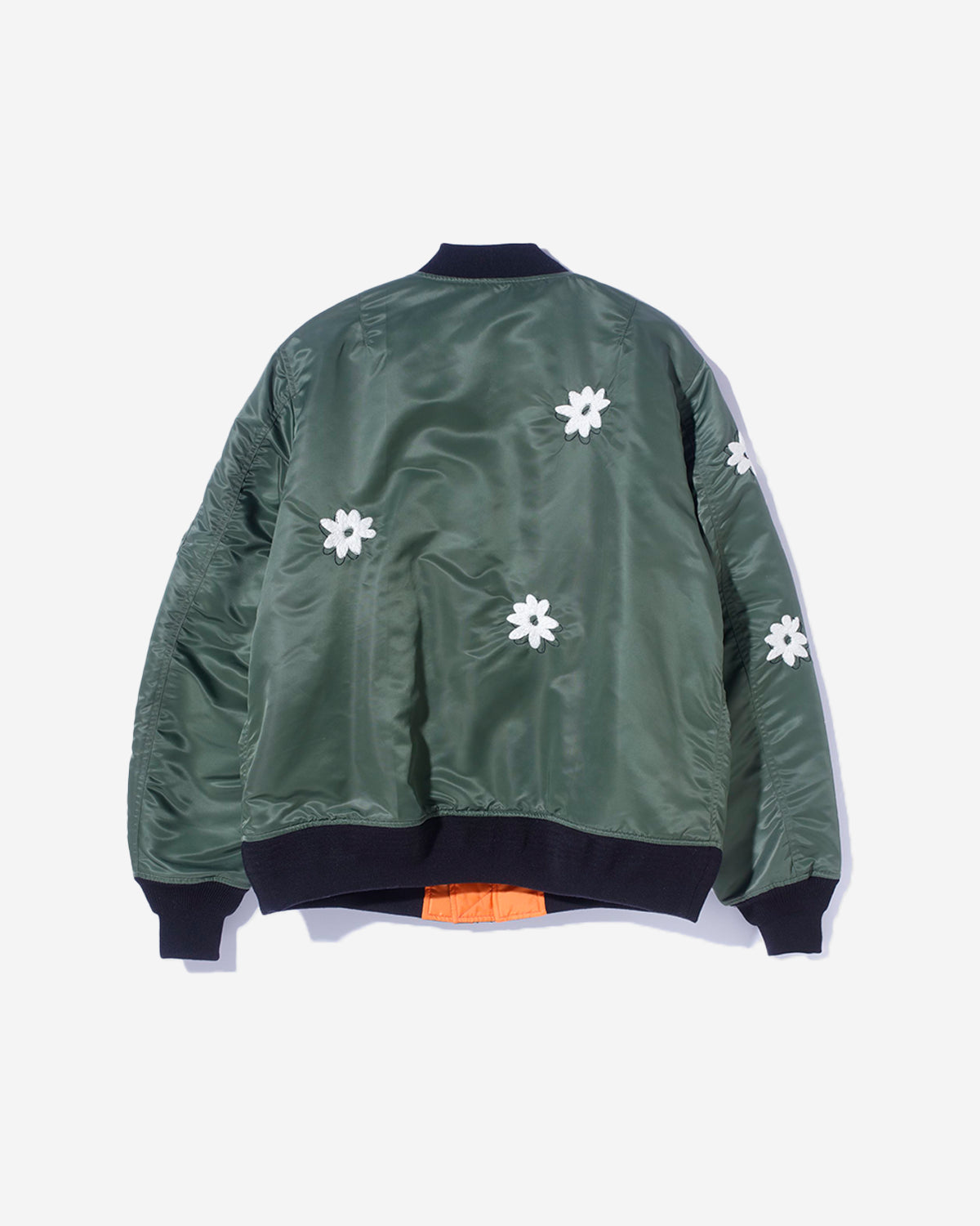 Flower Embroidery Flight Jacket - Olive x White – onionbkk.com / Onion